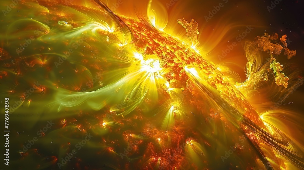 the vivid and wild aspects of the sun with morphogenetic patterns is ...