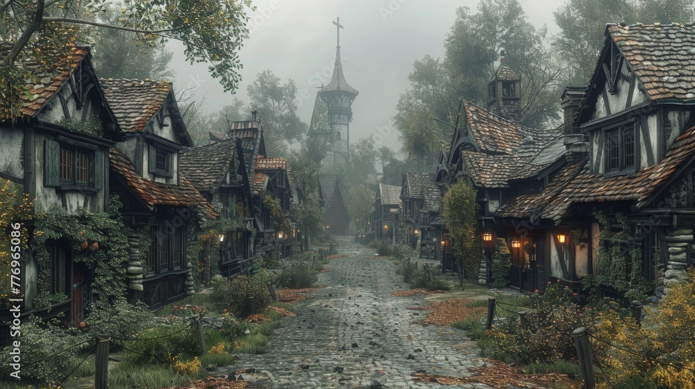Medieval Village: Capture quaint medieval village streets, timber ...