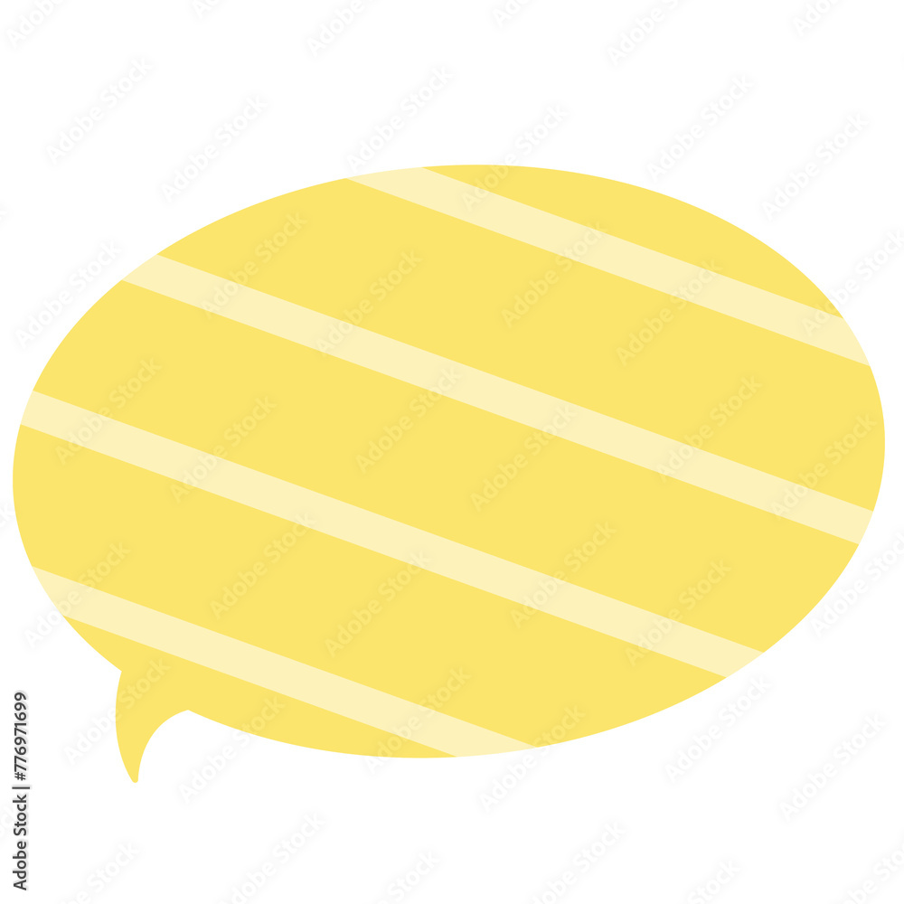 Pastel text bubbles with yellow stripe background for cartoon, comic ...