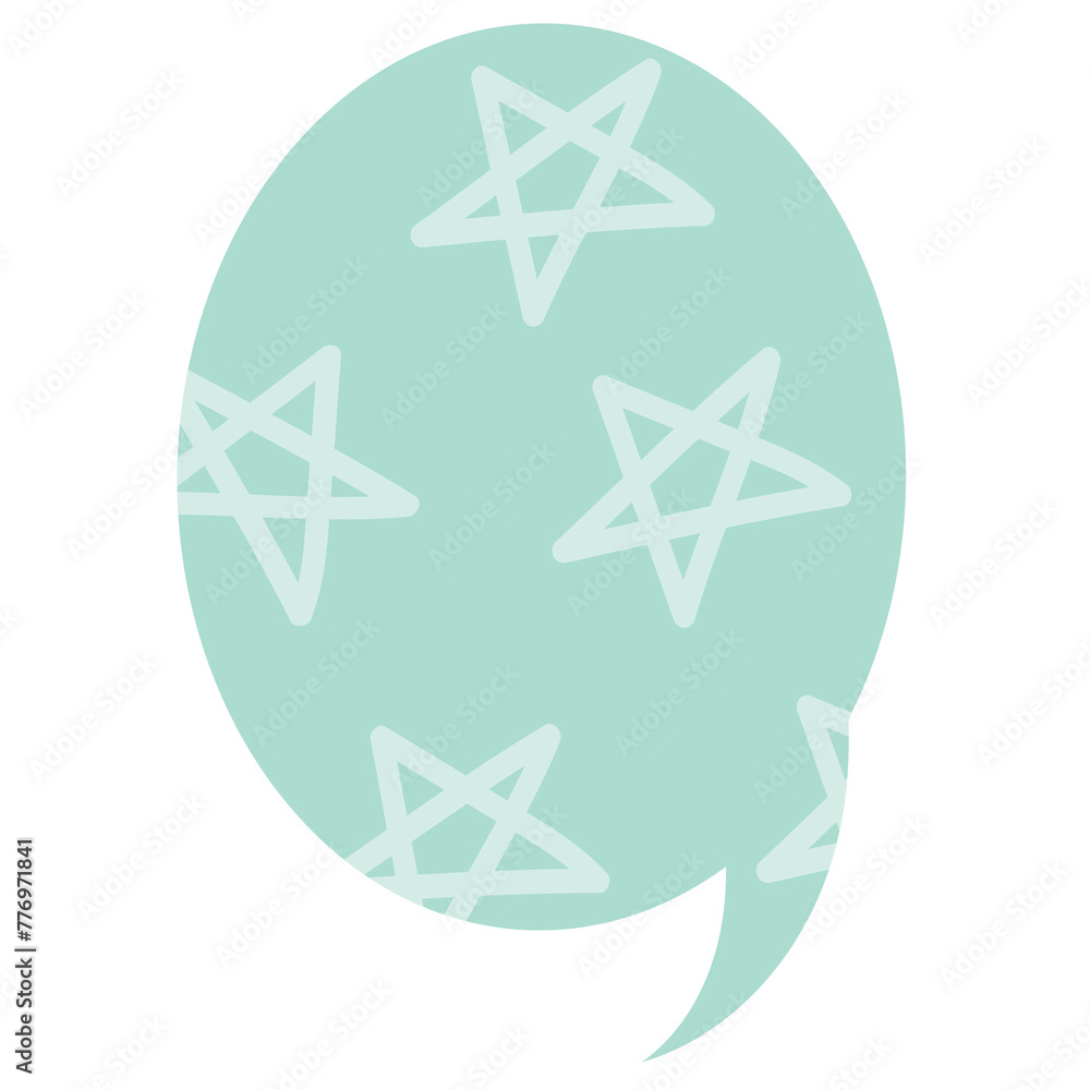 Pastel text bubbles with mint green star background for cartoon, comic ...