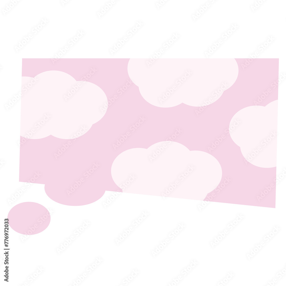Pastel text bubbles with pink cloud background for cartoon, comic ...