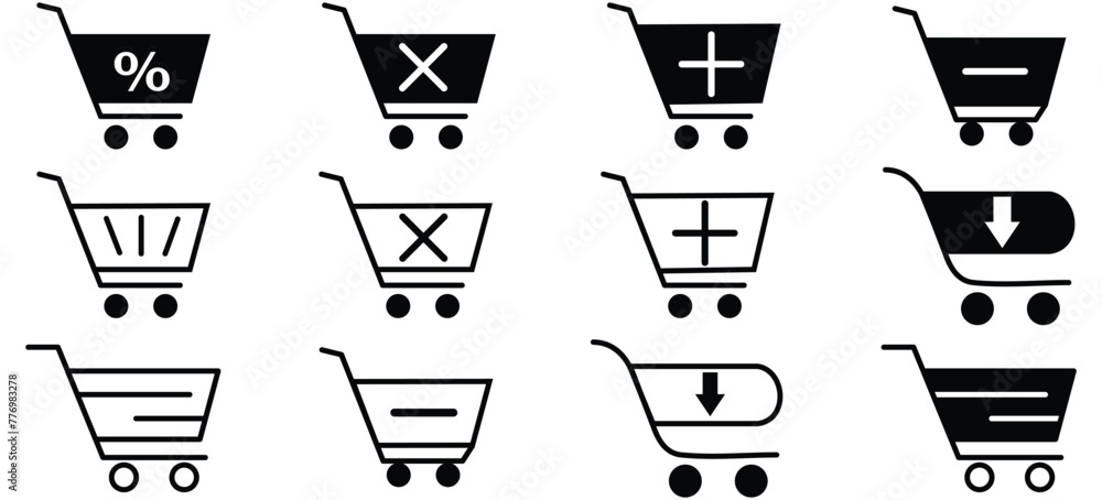 Shopping Cart icon set, shopping cart icon, shopping cart, business ...
