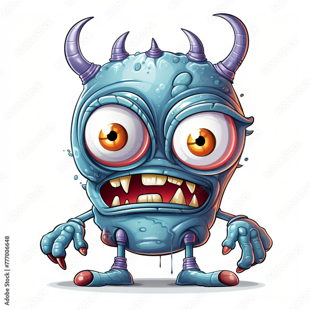 Cartoon Alien on a White Background. Generated Image. A digital ...