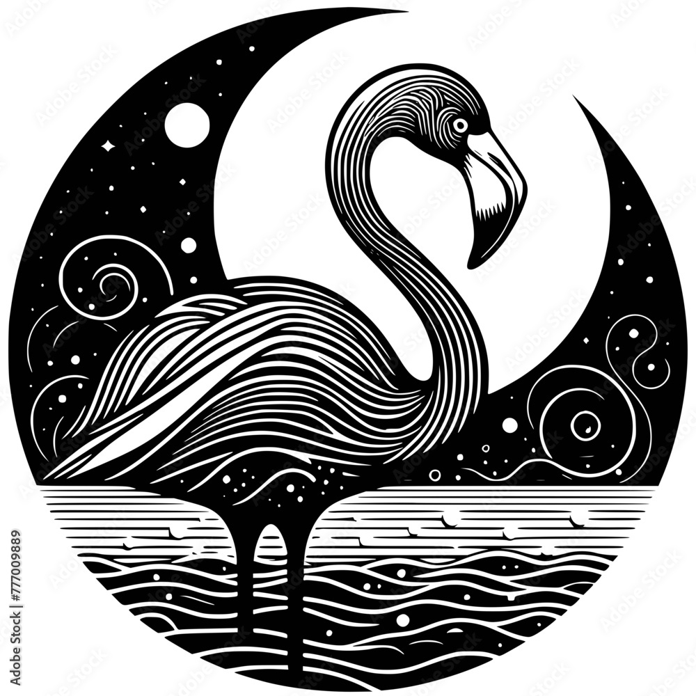 Flamingo Scene Flamingo Lake Svg Flamingo Scene Svg Flamingo Svg Flamingo Print Png