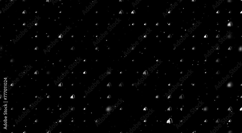 Template animation of evenly spaced snowdrops of different sizes and ...