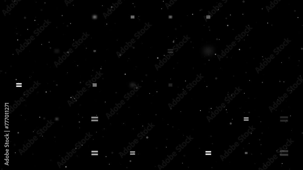 Template animation of evenly spaced equals symbols of different sizes ...