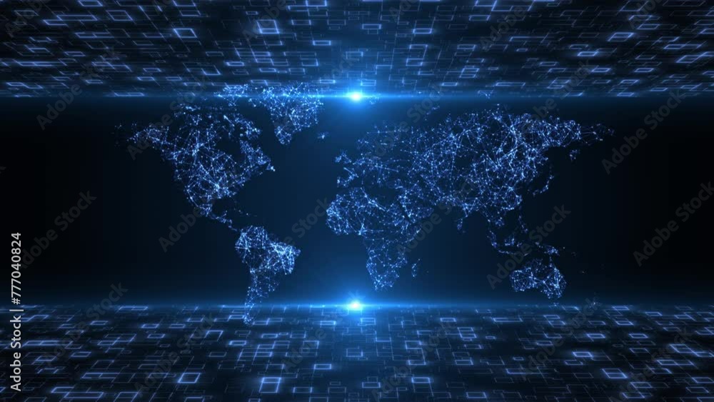Digital world map, abstract futuristic background. Abstract scene of ...