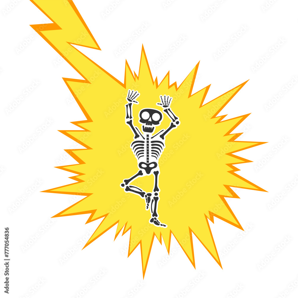 Skeleton electric shock by high voltage or lighting electrocuted ...