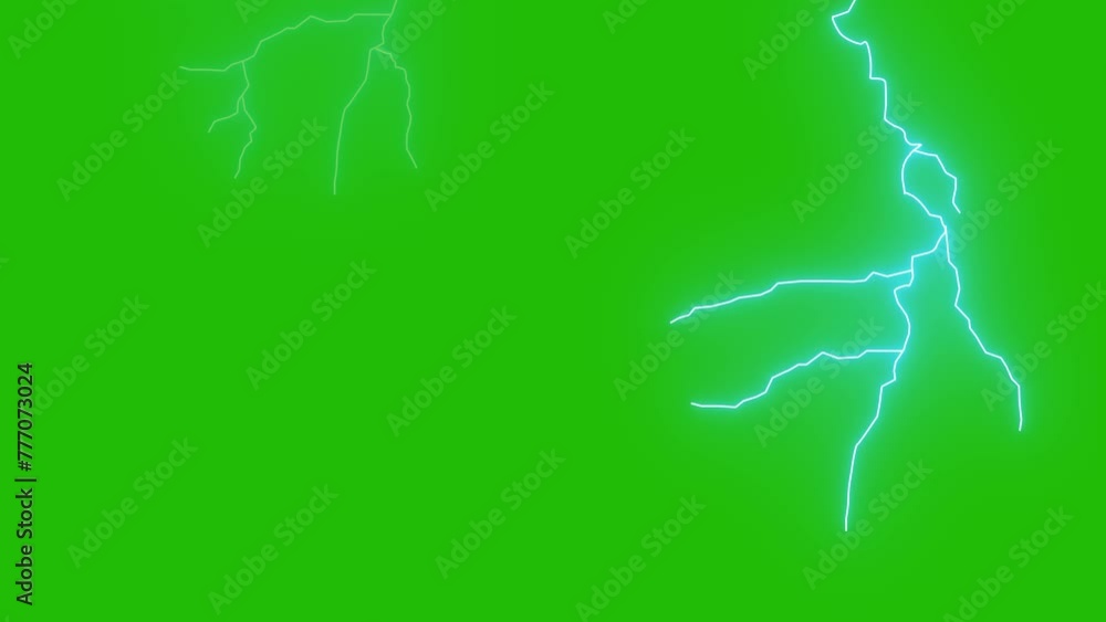 Video Stock Thunder Bolt Lightning Strike Effects On Green Screen ...