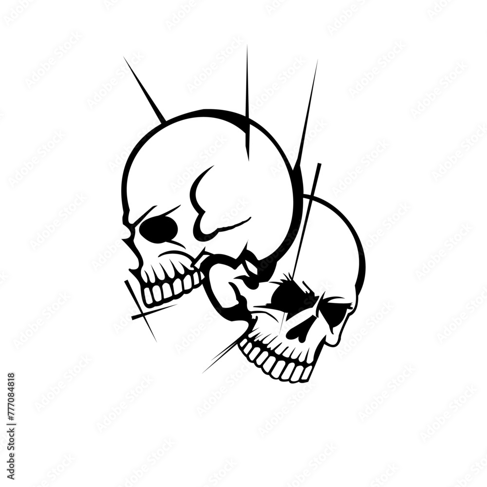 Vector skeleton head for t-shirt design, Vector skeleton head for t ...