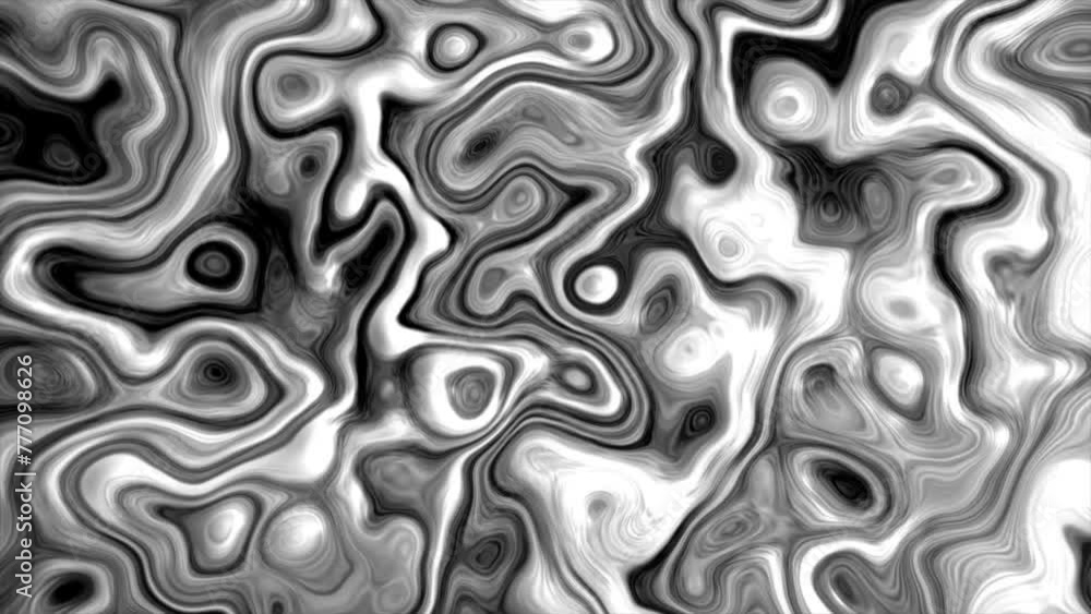 Abstract fluid black and white liquid water surface flow background ...