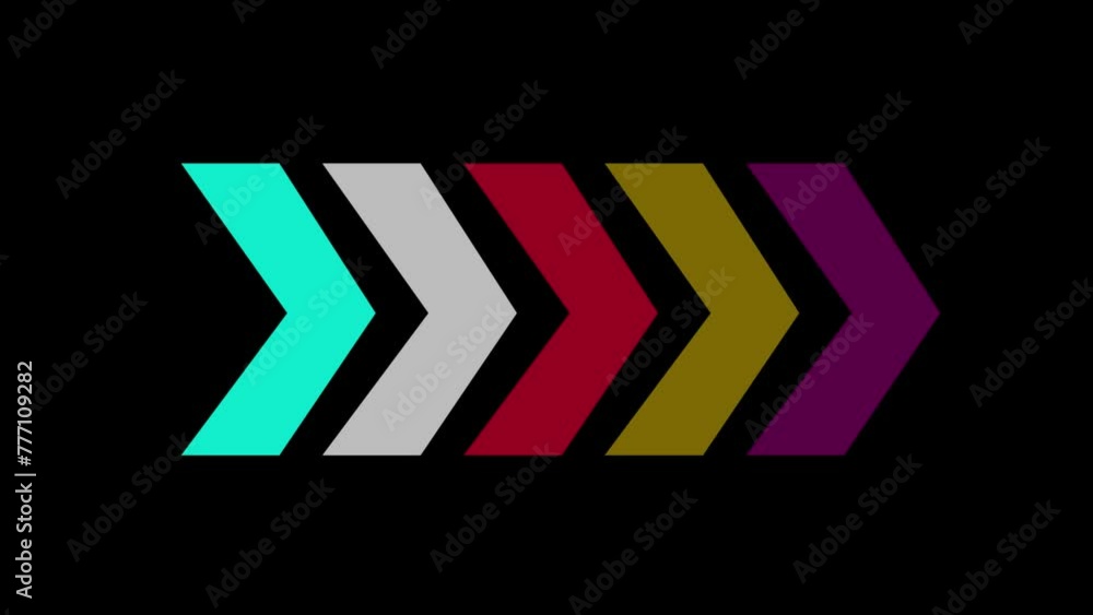 Right-directional multi colored arrow loop animation. Animated arrows ...