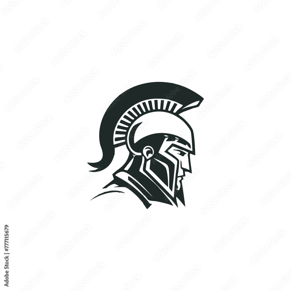 Spartan warrior symbol, coat of arms. Spartan military helmet logo ...