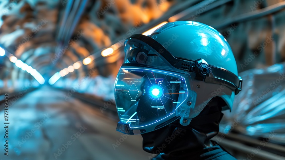 Futuristic safety helmets with augmented reality displays for hazard ...