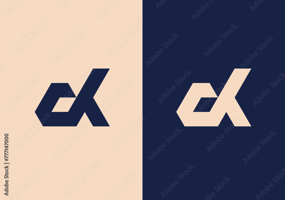 d k dk initial 3d logo design vector template.white color KD K DK D ...