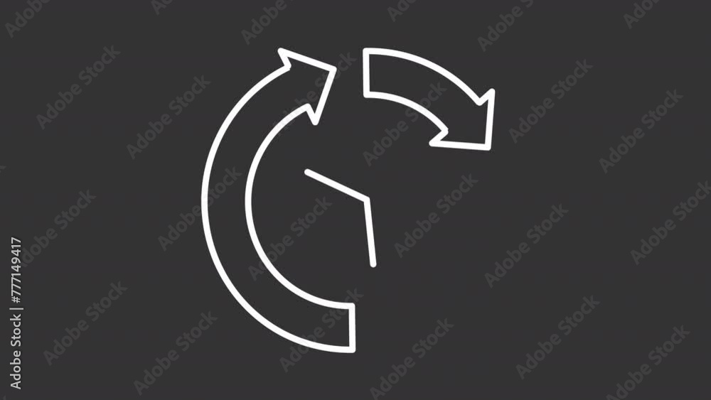 Full time job white line animation. Employment animated icon. Rotating ...
