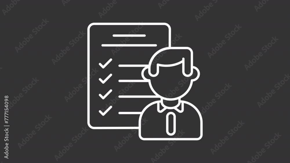 Work demands white line animation. Task list check animated icon ...