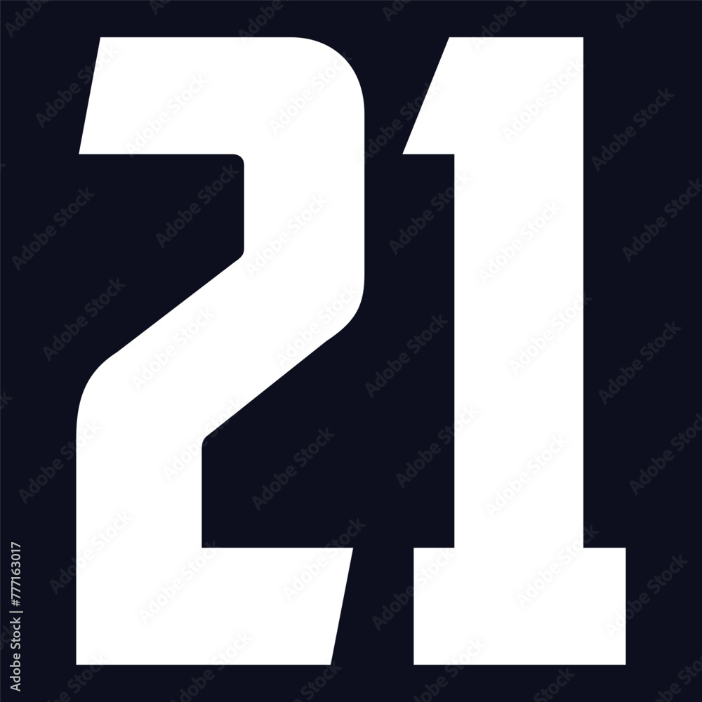 Vecteur Stock 21 Classic Vintage Sport Jersey / Uniform numbers in ...