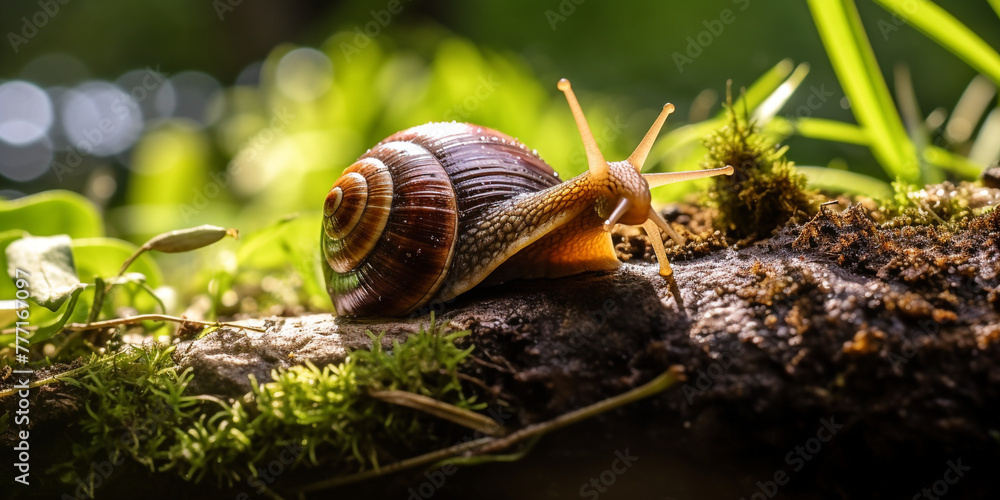 The agate snail is booming as a pet сreated with Generative Ai Stock ...