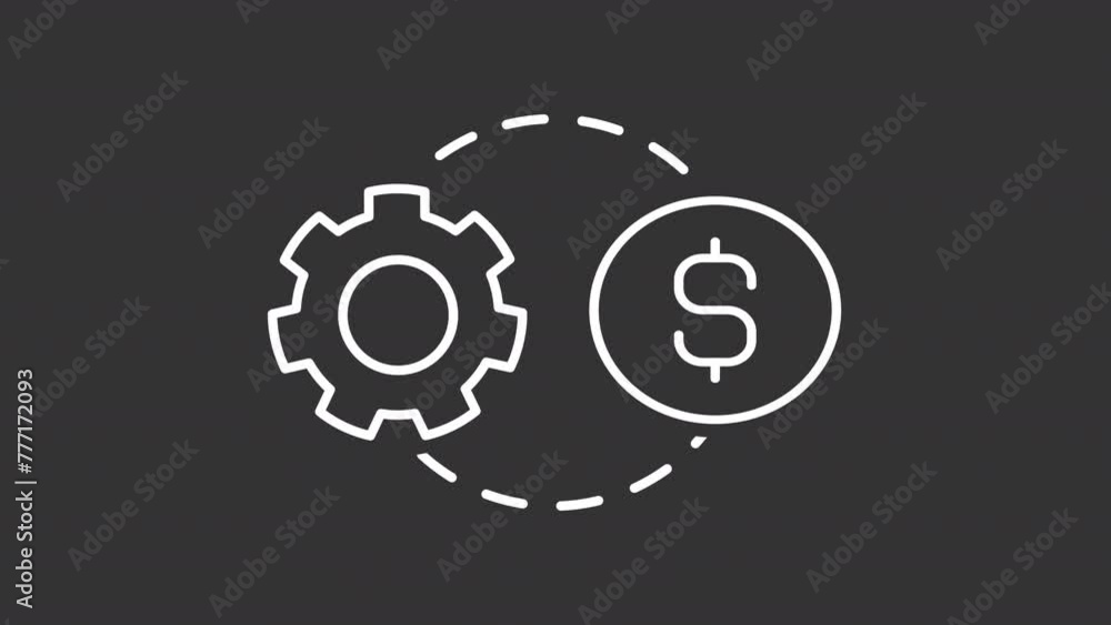 Operating costs white line animation. Workflow management animated icon ...