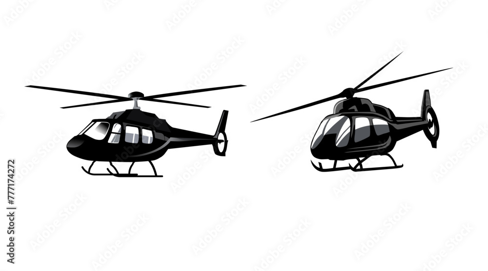 vector realistic helicopter icons (eps) on white background. 3d style ...
