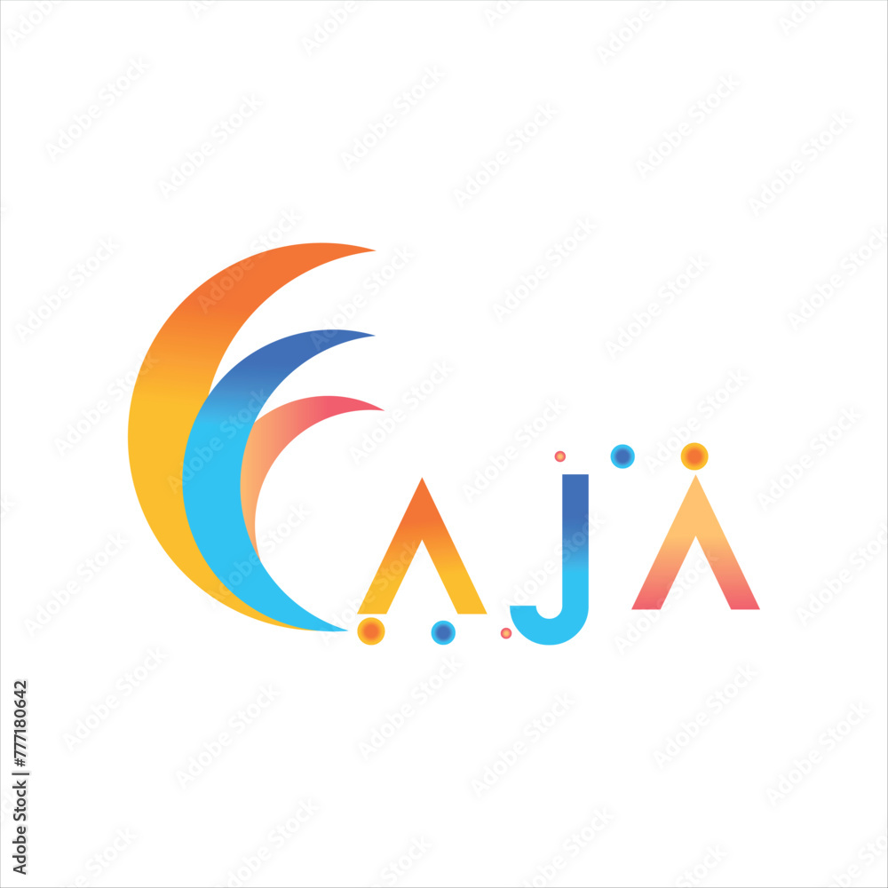 AJA letter technology Web logo design on white background. AJA ...