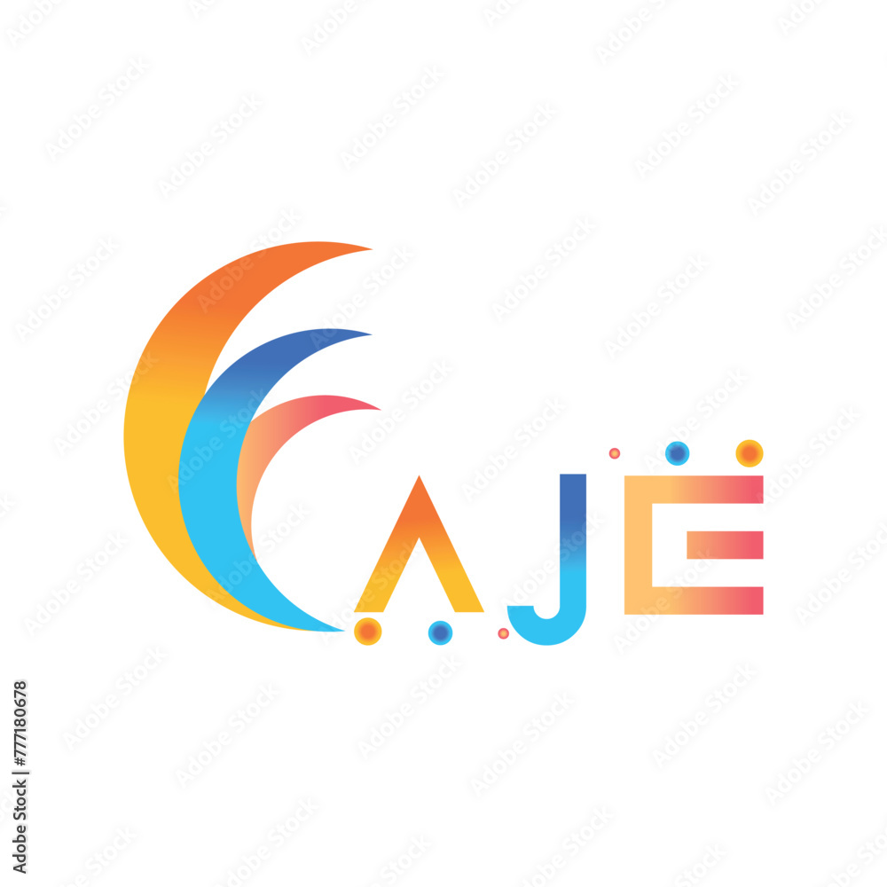 AJE letter technology Web logo design on white background. AJE ...