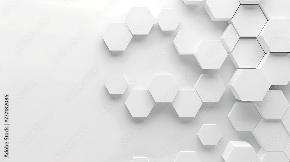 Minimalistic white hexagonal pattern, modern abstract background ...