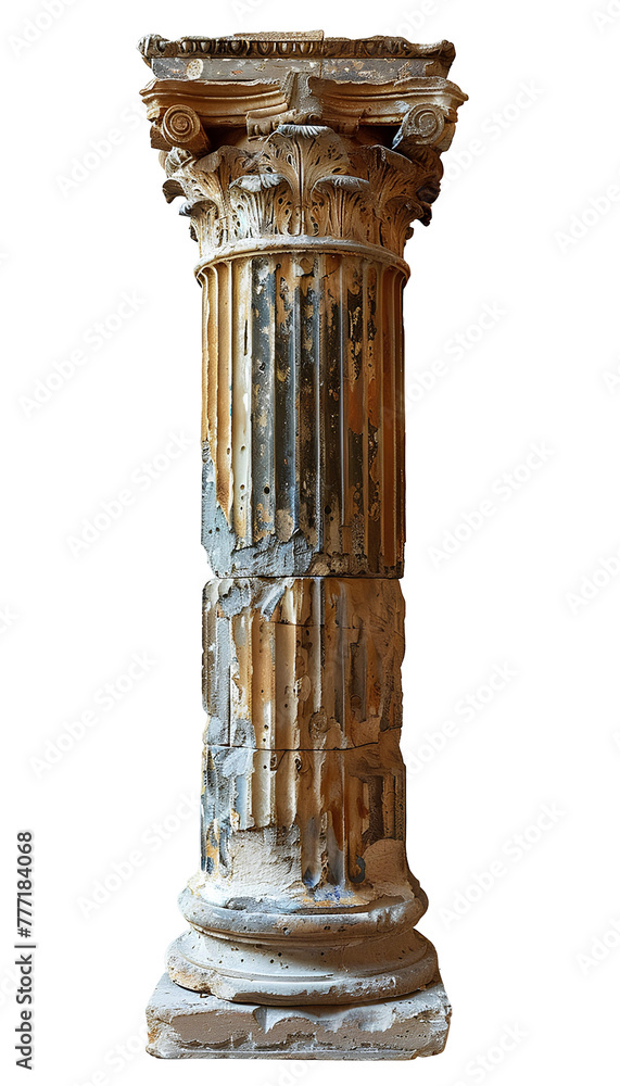 Ancient Greek column PNG. Tall Ancient Greek pillar isolated. Doric ...