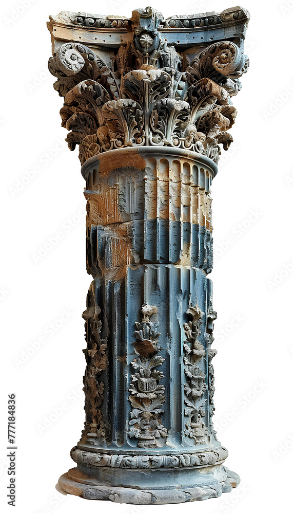 Ancient Greek column PNG. Tall Ancient Greek pillar isolated. Doric ...