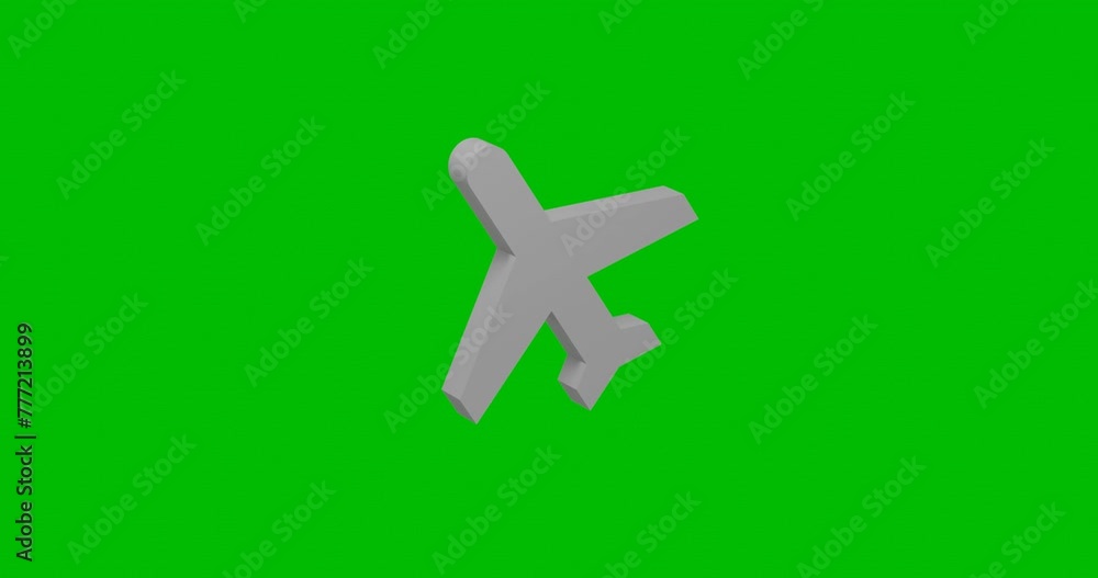 Animation of rotation of a white plane symbol with shadow. Simple and ...