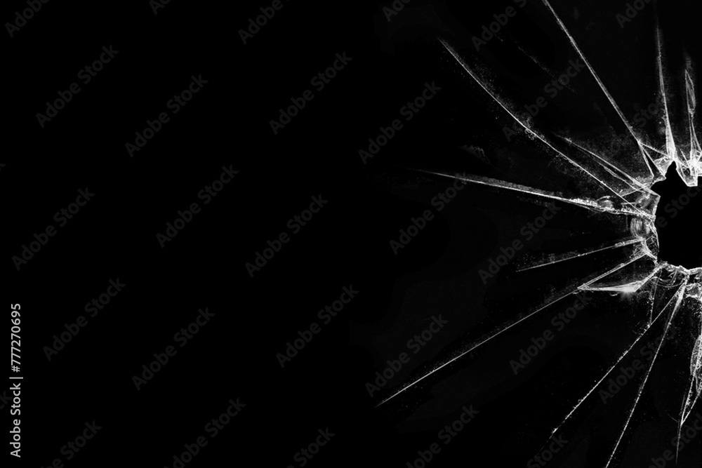 Broken glass. Cracked window texture realistic destruction hole in ...