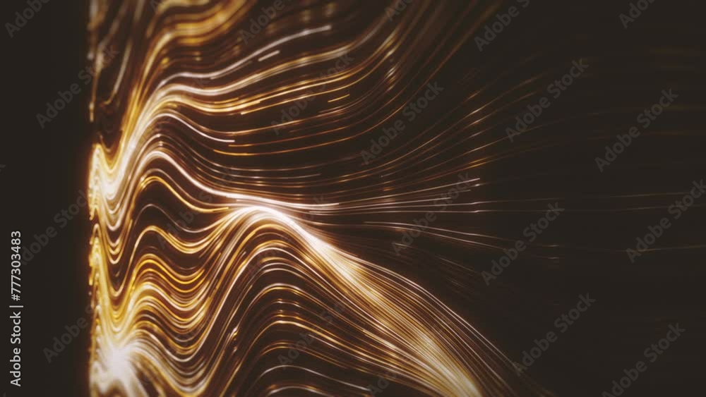 Gold Streaming Lines Background/ Animation of an abstract background of ...