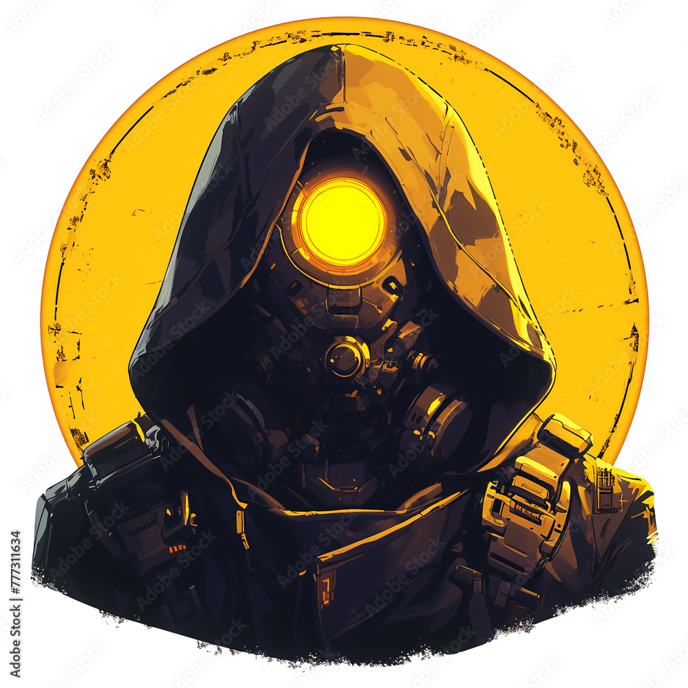 hacker cyberpunk profile icon cyber hooded transparent white background ...