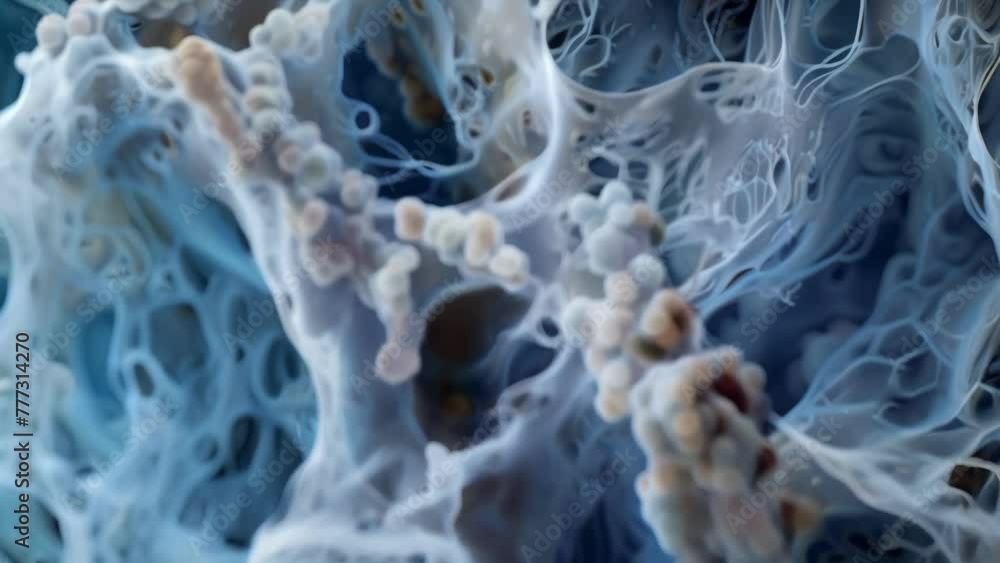 An electron microscope image showing the ultrastructure of a fungal ...