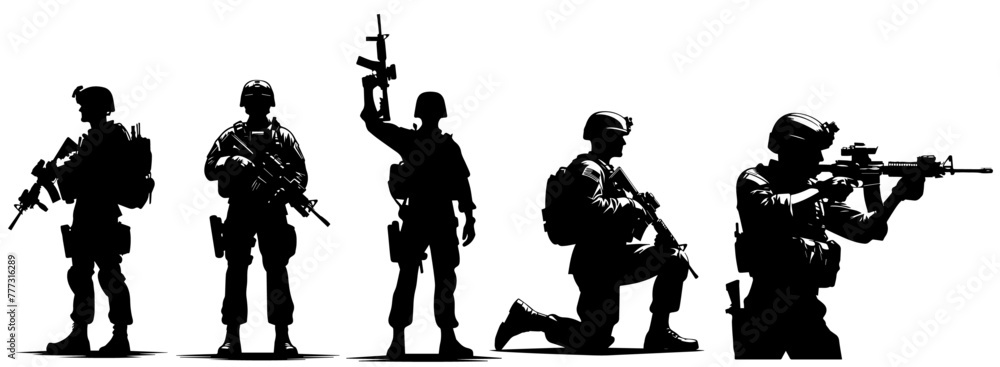 soldier shape outline vector illustration, black silhouette svg, laser ...