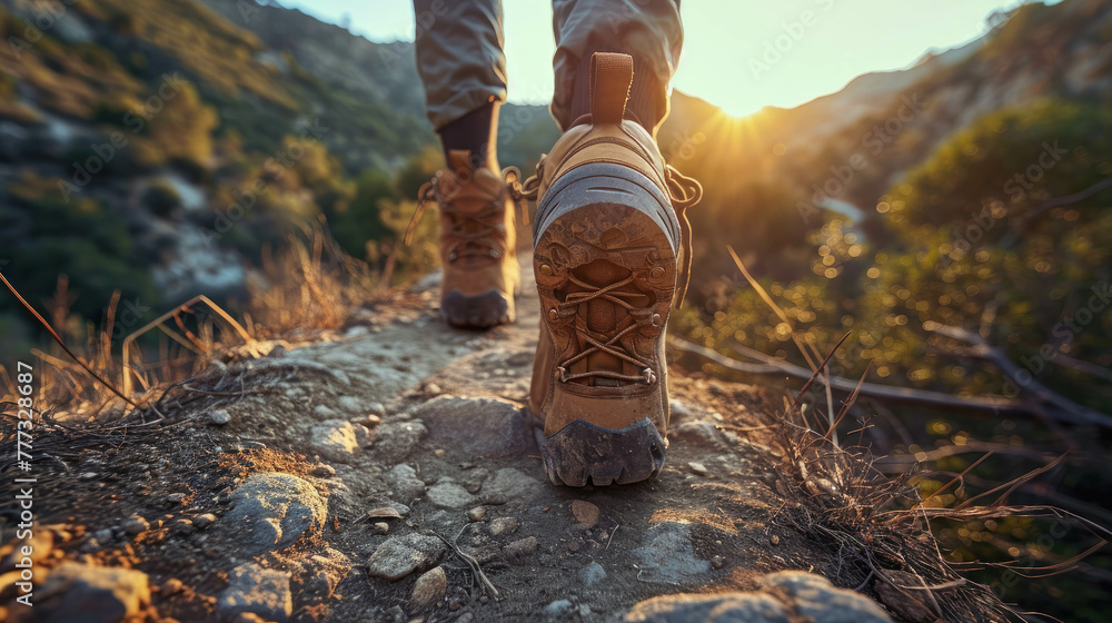 Join the adventure as a hiker navigates an uphill path, with every step ...