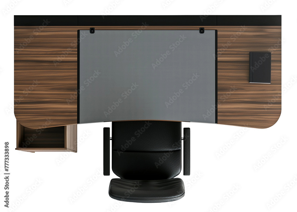 Office Table And Chair. Top Floorplan View. Interior Design Template ...