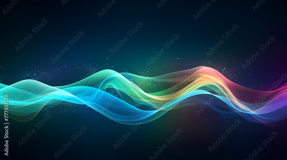 Digital abstract digital wave particles poster web page PPT background ...