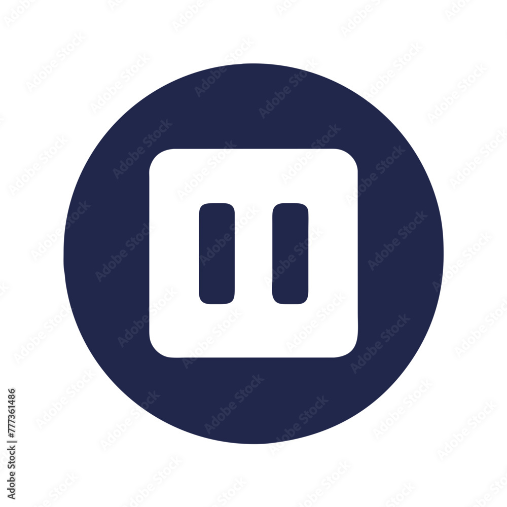 Vetor de Pause Square icon sign symbol element vector graphic clipart ...