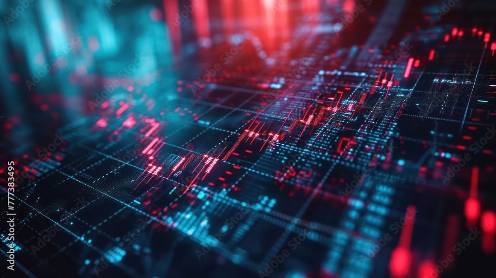 trading chart and investment concept, featuring a dynamic composition ...