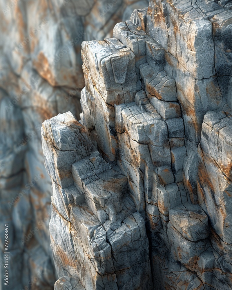 The roughness of a rugged cliff face against the smooth touch of silk ...