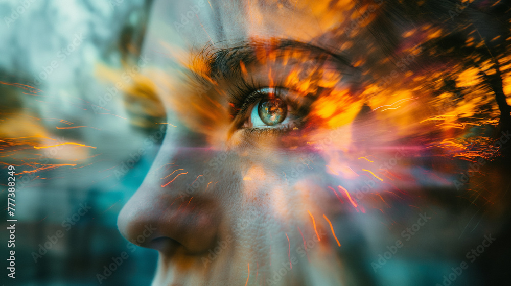 blurred and distorted images that convey the disorientation and loss of ...