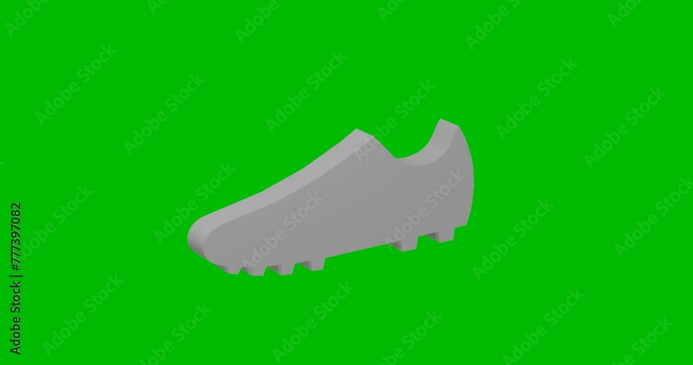 Animation of rotation of a white football boot symbol with shadow ...
