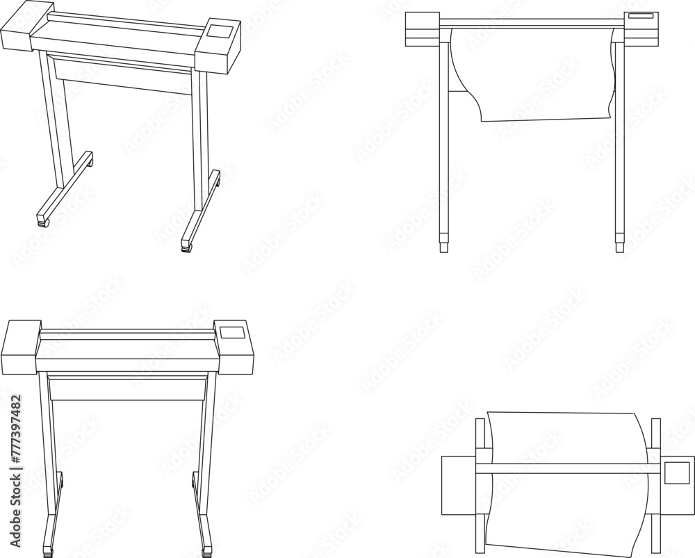 Adobe Illustrator Artwork small industrial printer plotter drawing ...