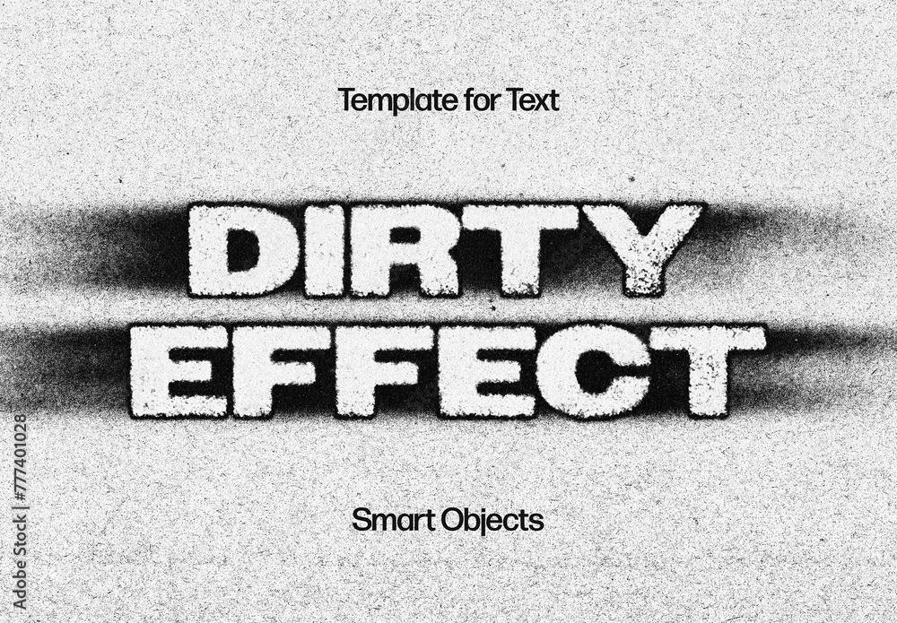 Dirty Text Effect Mockup Stock Template | Adobe Stock