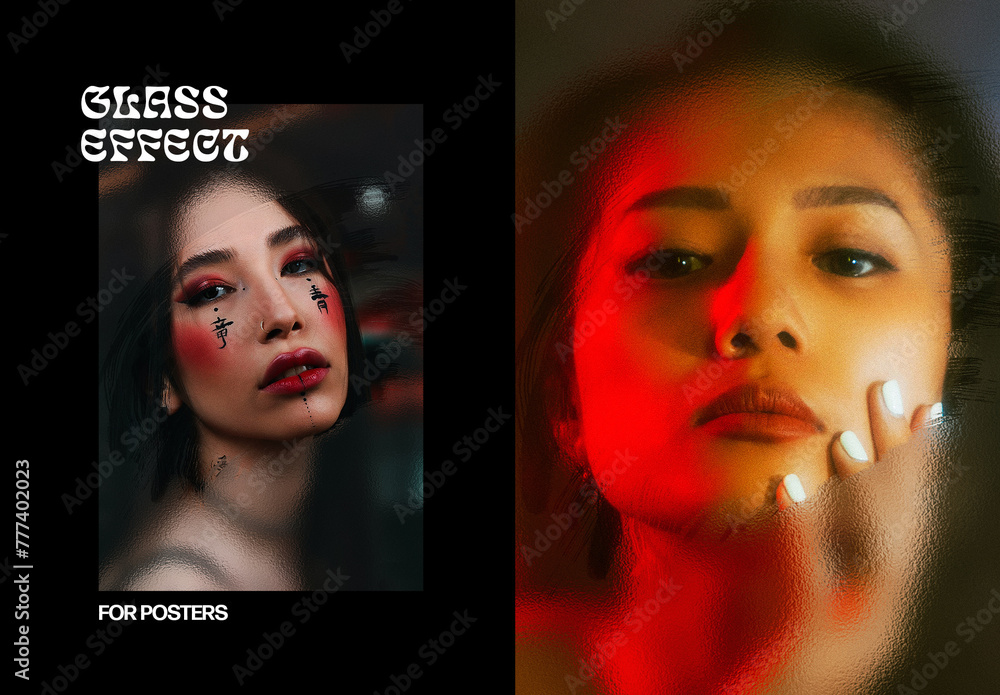 Foggy Window Poster Photo Effect Mockup Stock Template | Adobe Stock