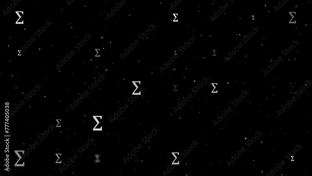 Template animation of evenly spaced sigma symbols of different sizes ...