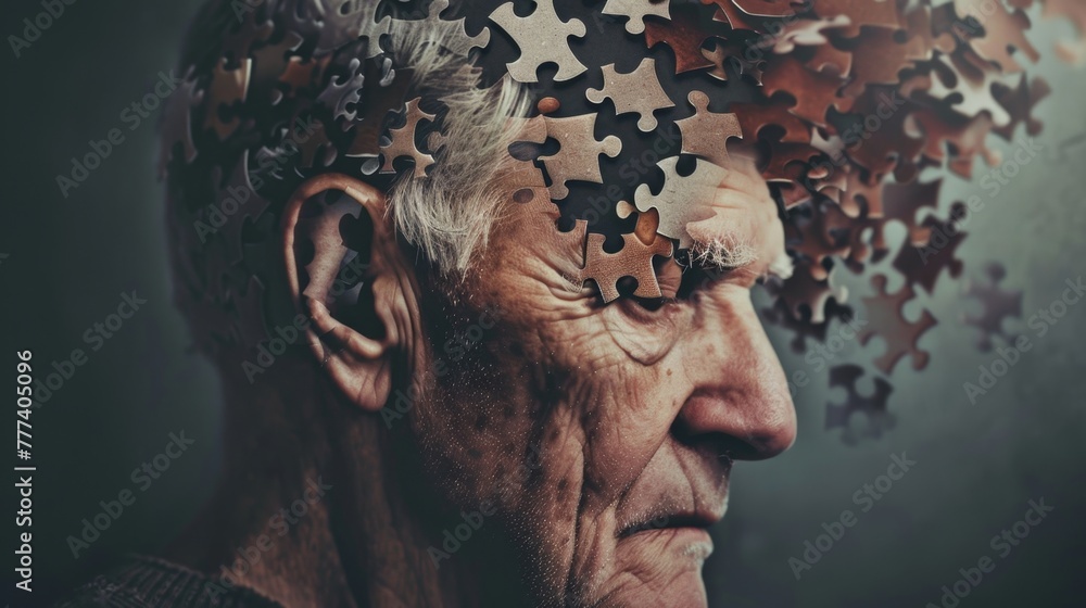 Photo & Art Print Broken puzzle pieces symbolize difficulties with ...