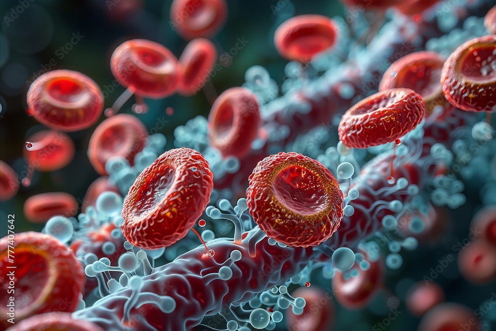 Microscopic view of platelets activating and clustering at a wound site ...